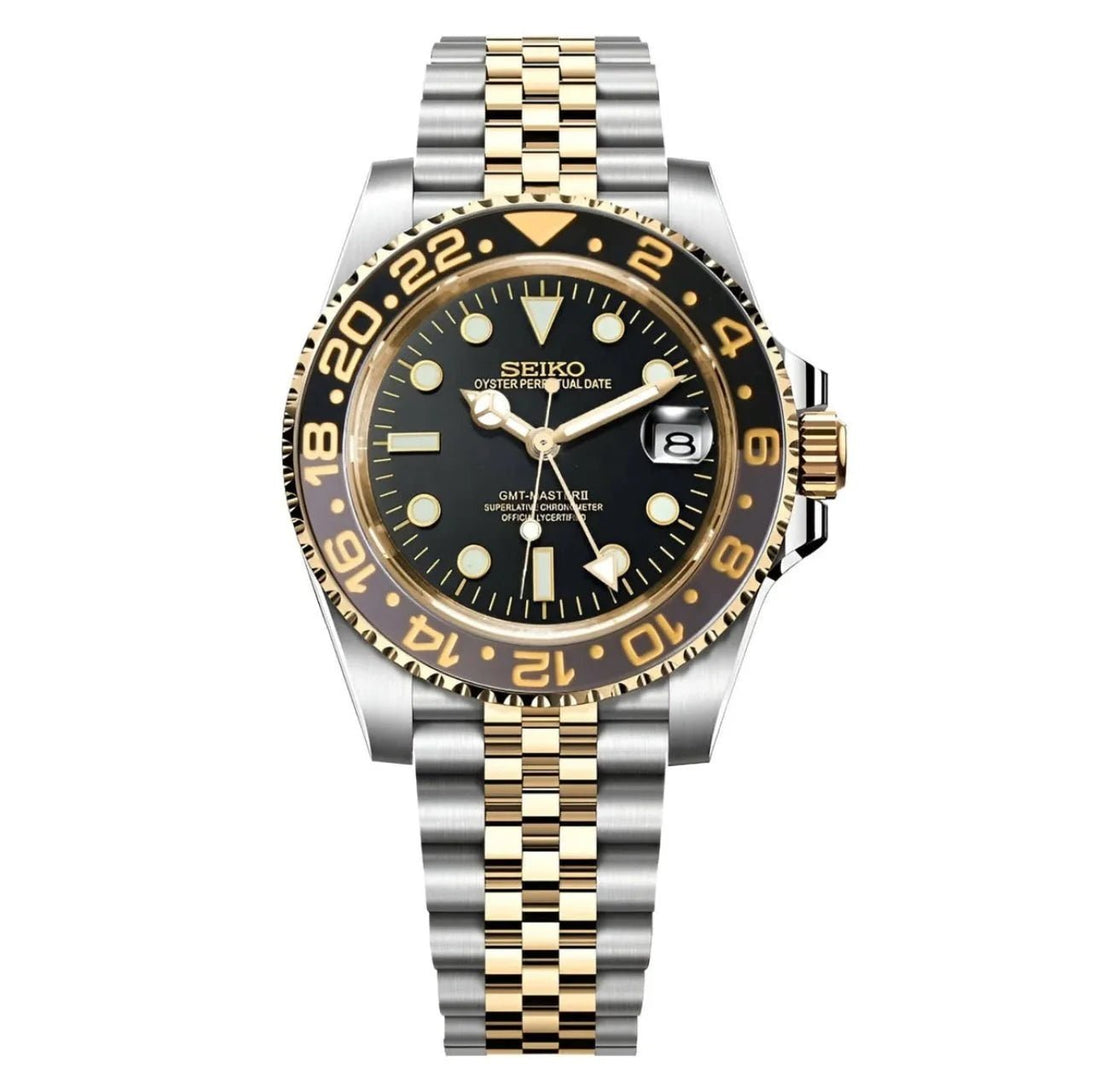 Seiko Mod GMT "Gold Two-Tone" Dive Watch – Somerville Watch Co.